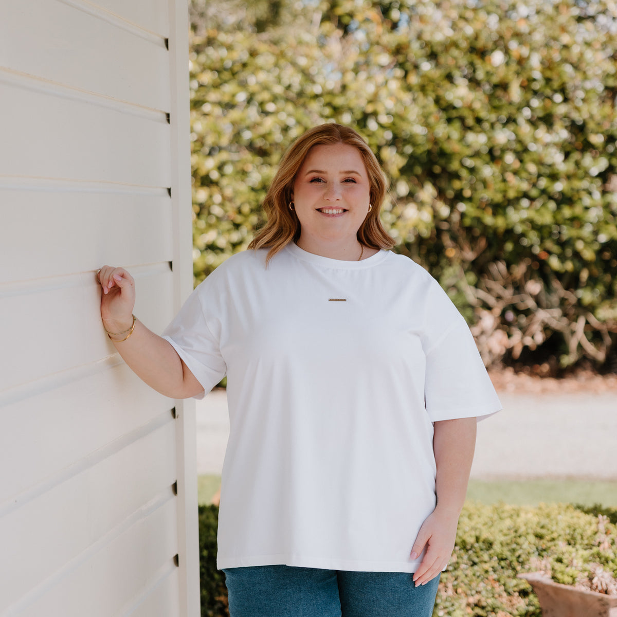 Oversized Tee - White – Ruby & Rain