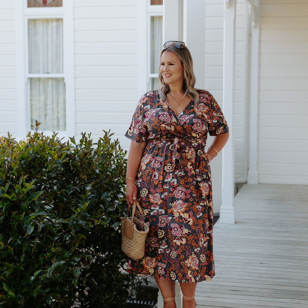 Nadia Dress - Denim Floral – Ruby & Rain